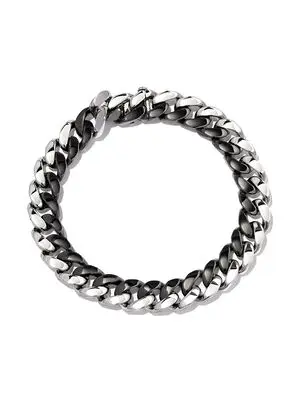 Shay 18k White And Black Gold Curb-link Bracelet - Silver