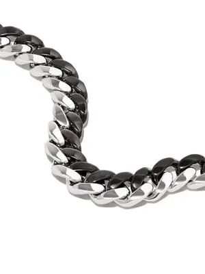Shay 18k White And Black Gold Curb-link Bracelet - Silver