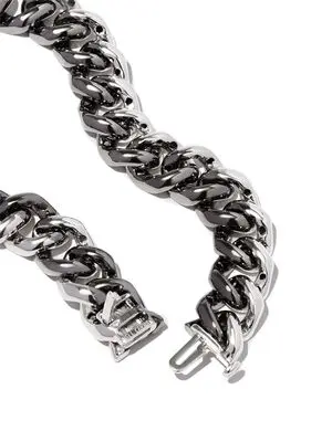 Shay 18k White And Black Gold Curb-link Bracelet - Silver