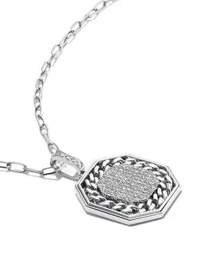 Shay 18k White Gold Link Diamond Pendant Necklace