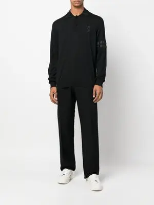 BILLIONAIRE Logo-patch Silk Blend Jumper - Black