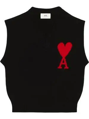 Ami De Coeur Knitted Vest - Black