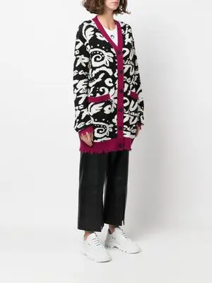 Versace Intarsia Knit Cardigan