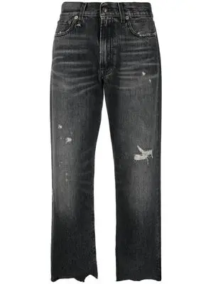 R13 Distressed-effect Cropped Jeans