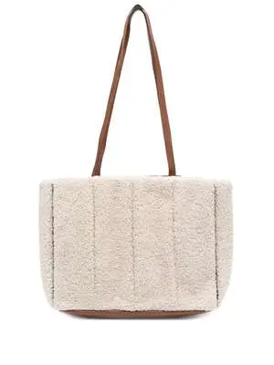 THEMOIRE Ribbed Faux-shearling Tote