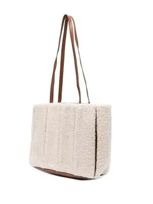 THEMOIRE Ribbed Faux-shearling Tote