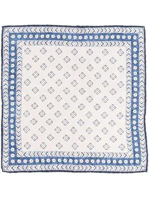 Brunello Cucinelli Geometric-print Pocket-square - Neutrals