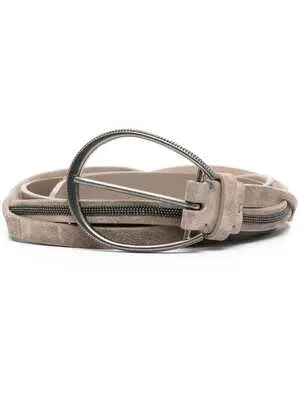 Brunello Cucinelli Beaded Twist Leather Belt