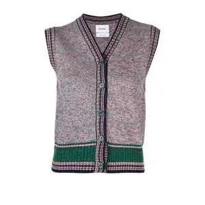 BARRIE Sleeveless Cashmere Marl Knit Cardigan
