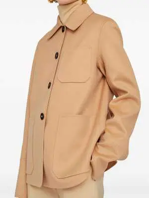 JIL SANDER Cashmere Shirt Jacket - Brown