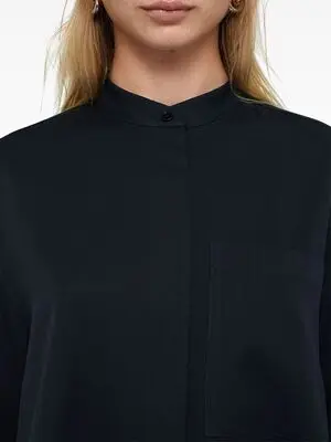 JIL SANDER Collarless Button-front Shirt - Blue