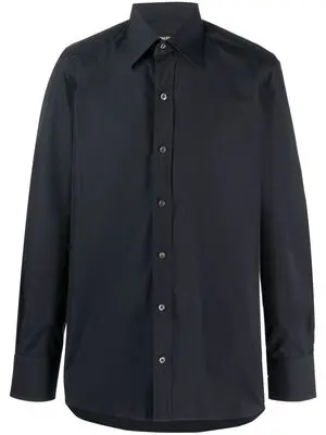 TOM FORD Long-sleeve Pointed-collar Shirt - Blue