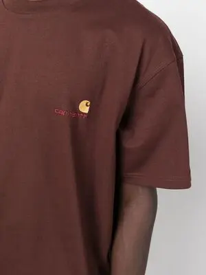 Carhartt Work In Progress Logo-embroidered Cotton T-shirt - Brown