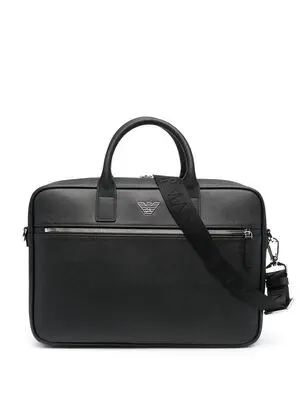 Emporio Armani Logo-plaque Laptop Case - Black