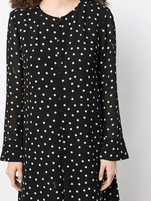 GANNI Spot-print Crepe Midi Dress