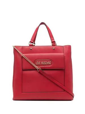 Moschino Logo-plaque Tote Bag - Red