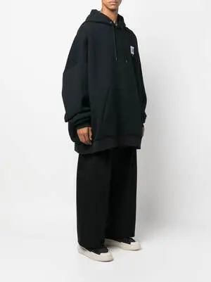 FUMITO GANRYU Oversized Pullover Hoodie - Black