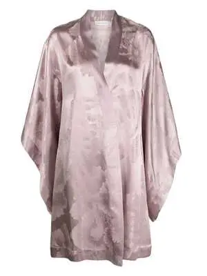 Carine Gilson Floral-print Silk Robe - Purple