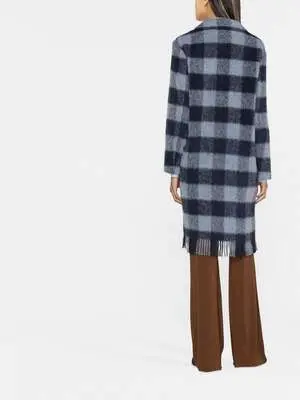 Woolrich Check Pattern Coat - Blue