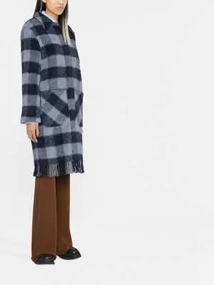 Woolrich Check Pattern Coat - Blue
