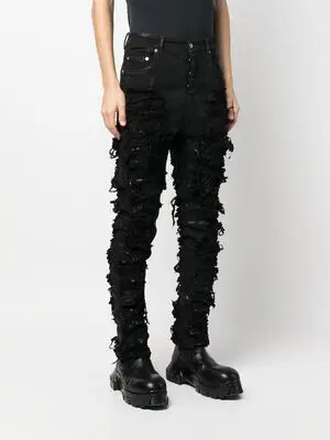 Rick Owens Distressed Slim-fit Jeans