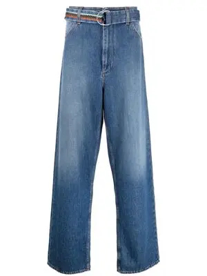 COUNTY OF MILAN Marcelo Burlon Belted Wide-leg Jeans