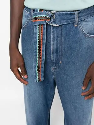 COUNTY OF MILAN Marcelo Burlon Belted Wide-leg Jeans