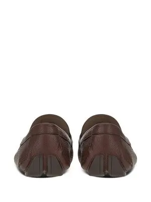 FERRAGAMO Gancini Ornament Driver Loafers - Brown