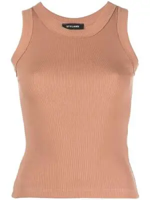STYLAND Fine-ribbed Vest Top - Neutrals