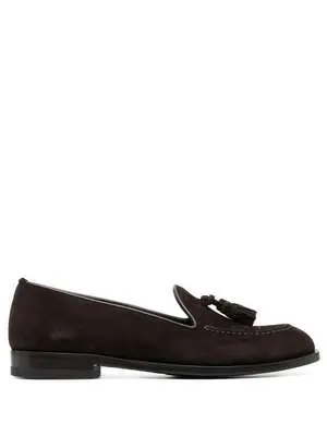 SCAROSSO Sienna Tasselled Leather Loafers - Brown