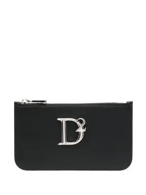 Dsquared2 Logo-plaque Leather Purse - Black