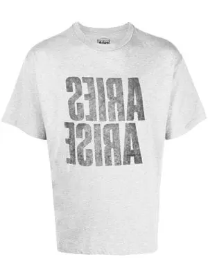 Aries Logo-print Cotton T-shirt - Grey