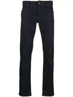 Jacob Cohen Embroidered-logo Straight-leg Jeans - Blue