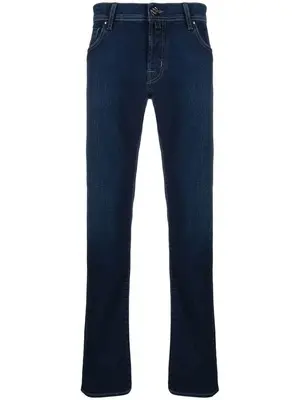 Jacob Cohen Logo Patch Mid-rise Jeans