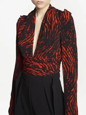 Proenza Schouler Abstract-print V-neck Top