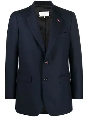 MAISON MARGIELA Single-breasted Twill Blazer - Blue