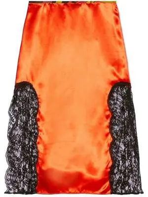 Emilio Pucci Lace-embroidered Midi Skirt - Orange