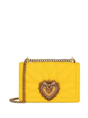 Dolce & Gabbana Medium Devotion Quilted Shoulder Bag - Yellow