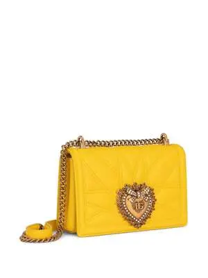 Dolce & Gabbana Medium Devotion Quilted Shoulder Bag - Yellow