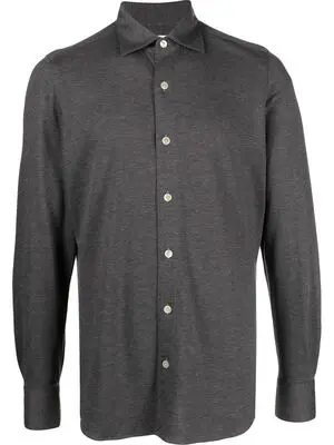 FINAMORE 1925 Plain Button-down Shirt