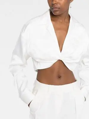 Off-White Twisted Crop Shirt