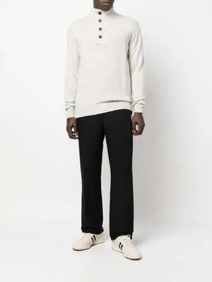 Barbour Button-placket Detail Knit Jumper - Grey
