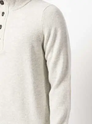 Barbour Button-placket Detail Knit Jumper - Grey