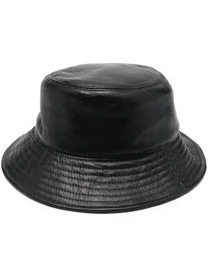 Drome Leather Bucket Hat - Black