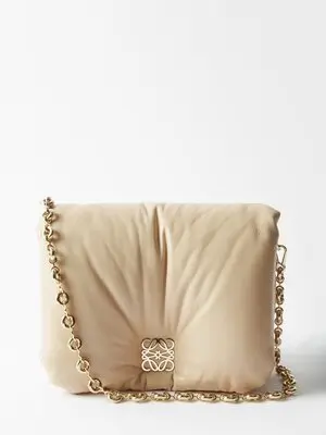 Loewe Loewe - Puffer Goya Padded-leather Shoulder Bag - Womens - Beige - Beige