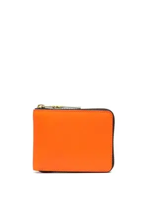 Comme Des Garçons Colour-block Leather Wallet - Orange