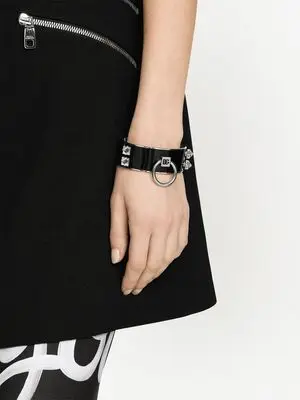 Dolce & Gabbana Embellished Leather Cuff Bracelet