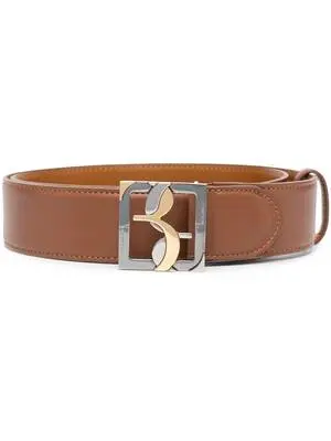 BILLIONAIRE Logo-buckle Leather Belt - Brown