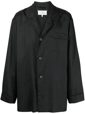 MAISON MARGIELA Long-sleeve Silk Shirt - Black