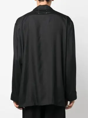 MAISON MARGIELA Long-sleeve Silk Shirt - Black
